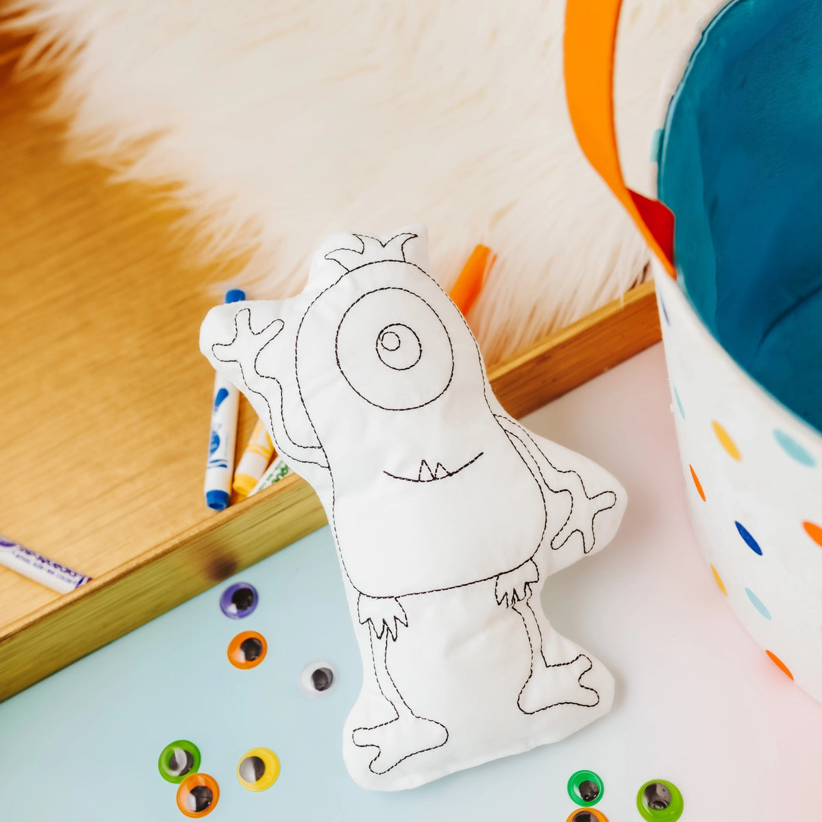 One Eyed Monster Coloring Buddy Activity For Kids – Queen of Threads ...