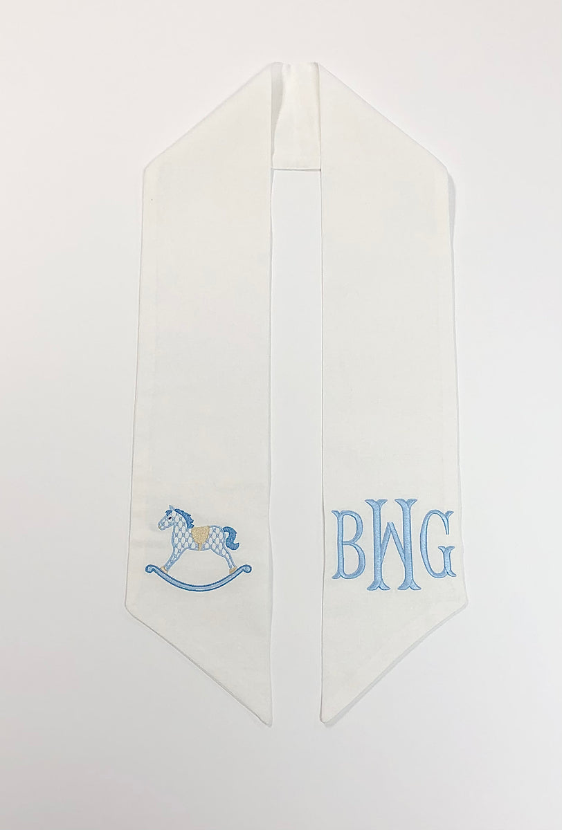 54" White Linen Sash – Queen of Threads Monogramming