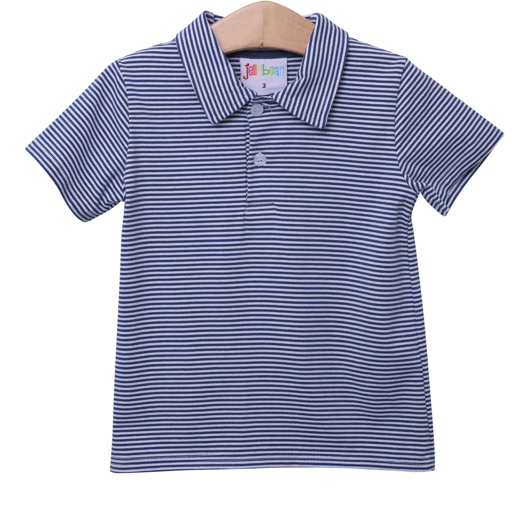 Royal Blue Stripe Michael Polo – Queen of Threads Monogramming