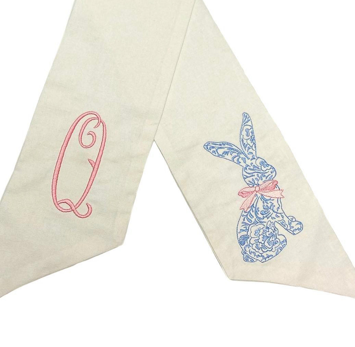 54" White Linen Sash – Queen of Threads Monogramming